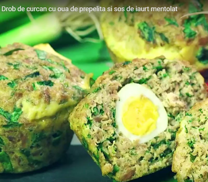 Drob de curcan cu ouă de prepeliţă şi sos de iaurt mentolat, o reţetă ...