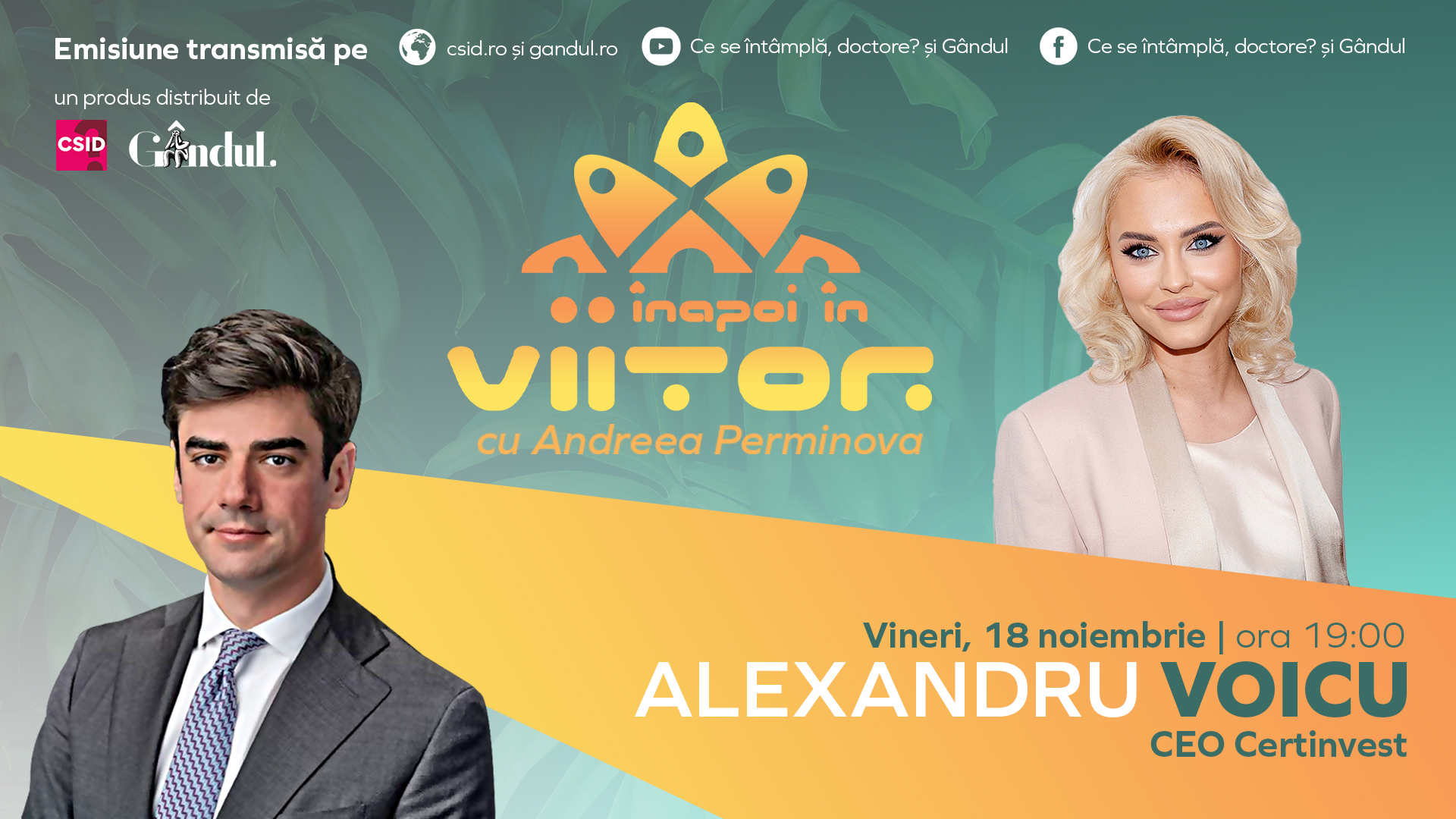 Alexandru Voicu este invitat la „Înapoi în viitor”, vineri, 18 ...