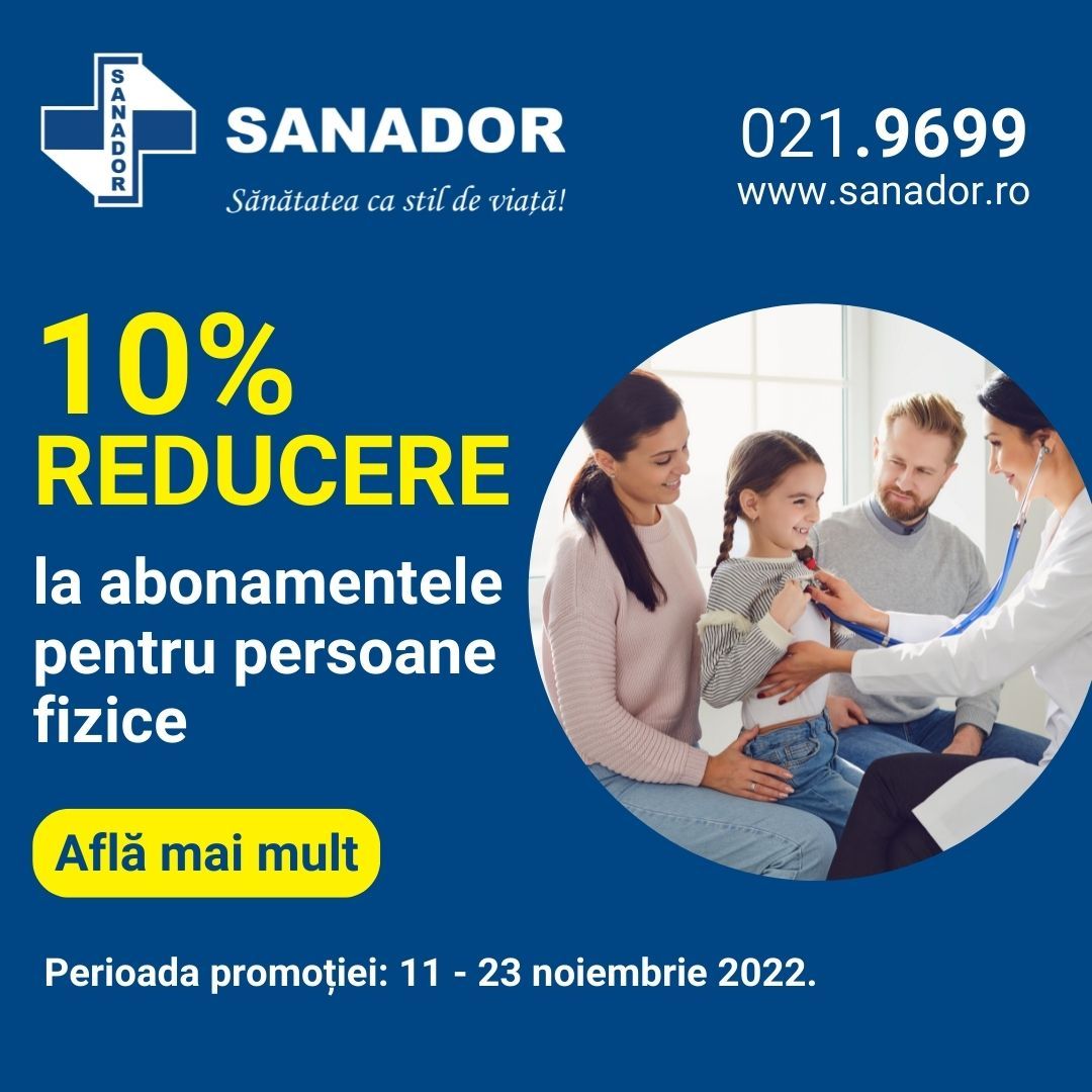 Black Friday 2022 la SANADOR. Reducere de 10% la abonamente medicale