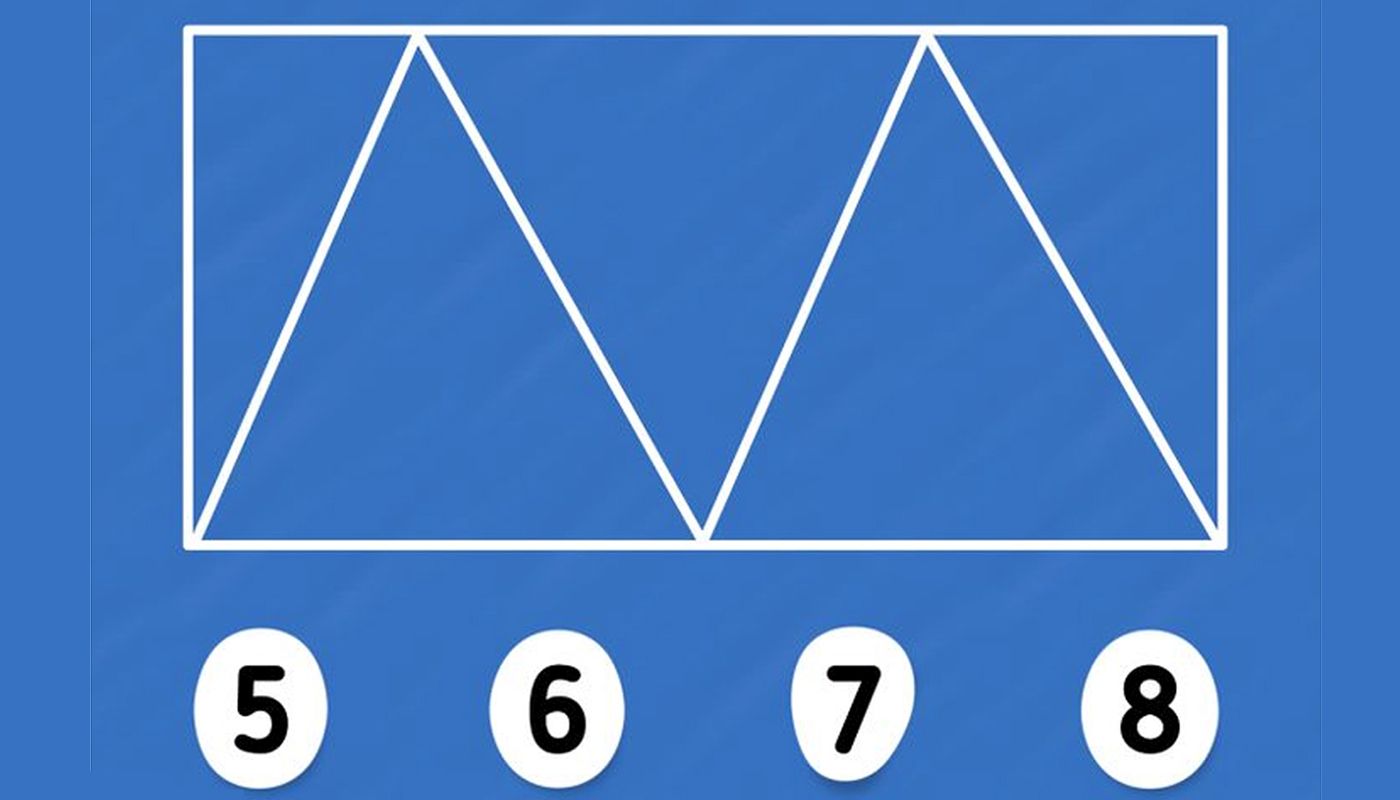 Test de inteligență | Câte triunghiuri sunt, în total: 5, 6, 7 sau 8?