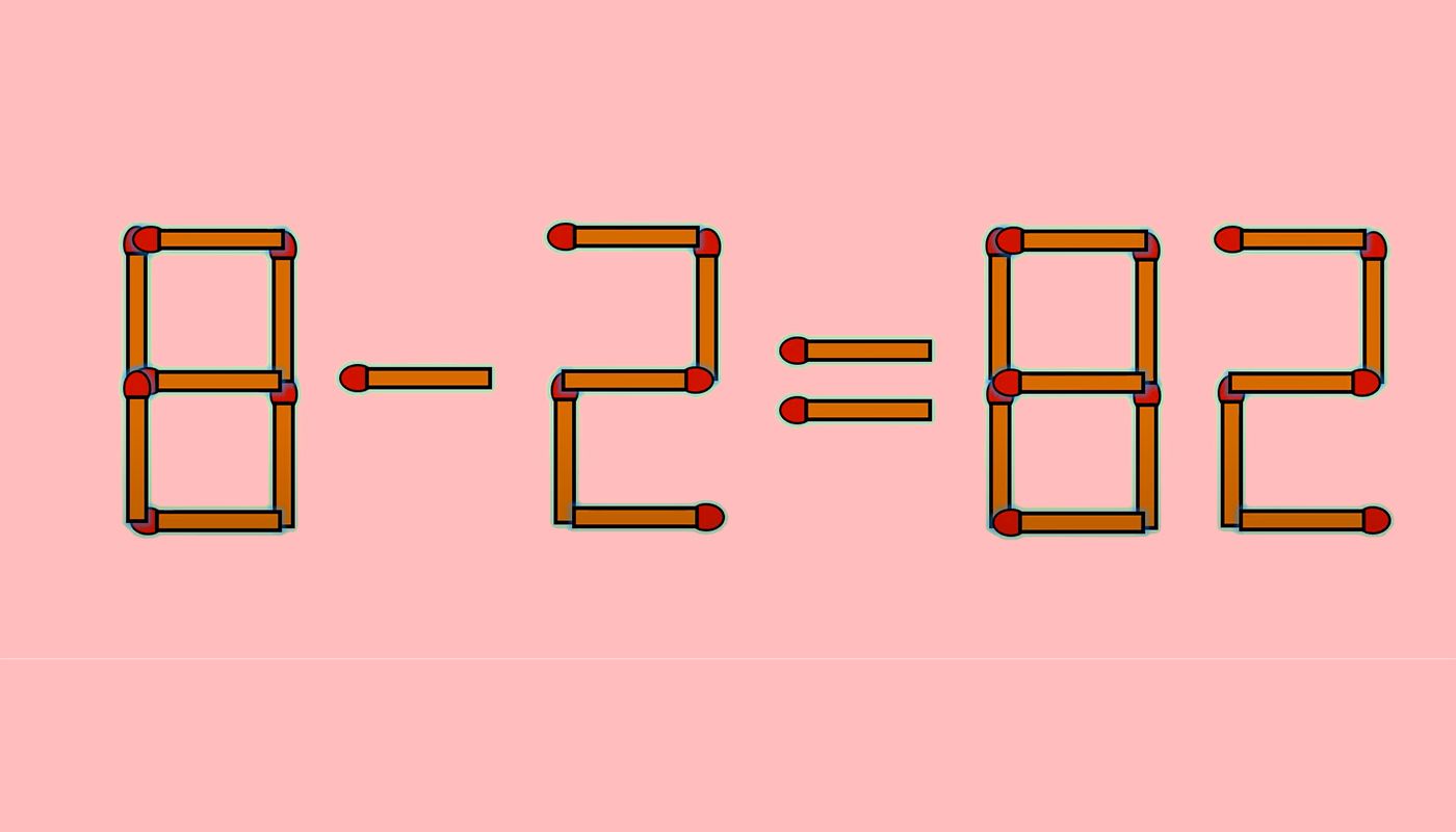 Test de inteligență | Corectați 8-2=82, mutând un singur chibrit