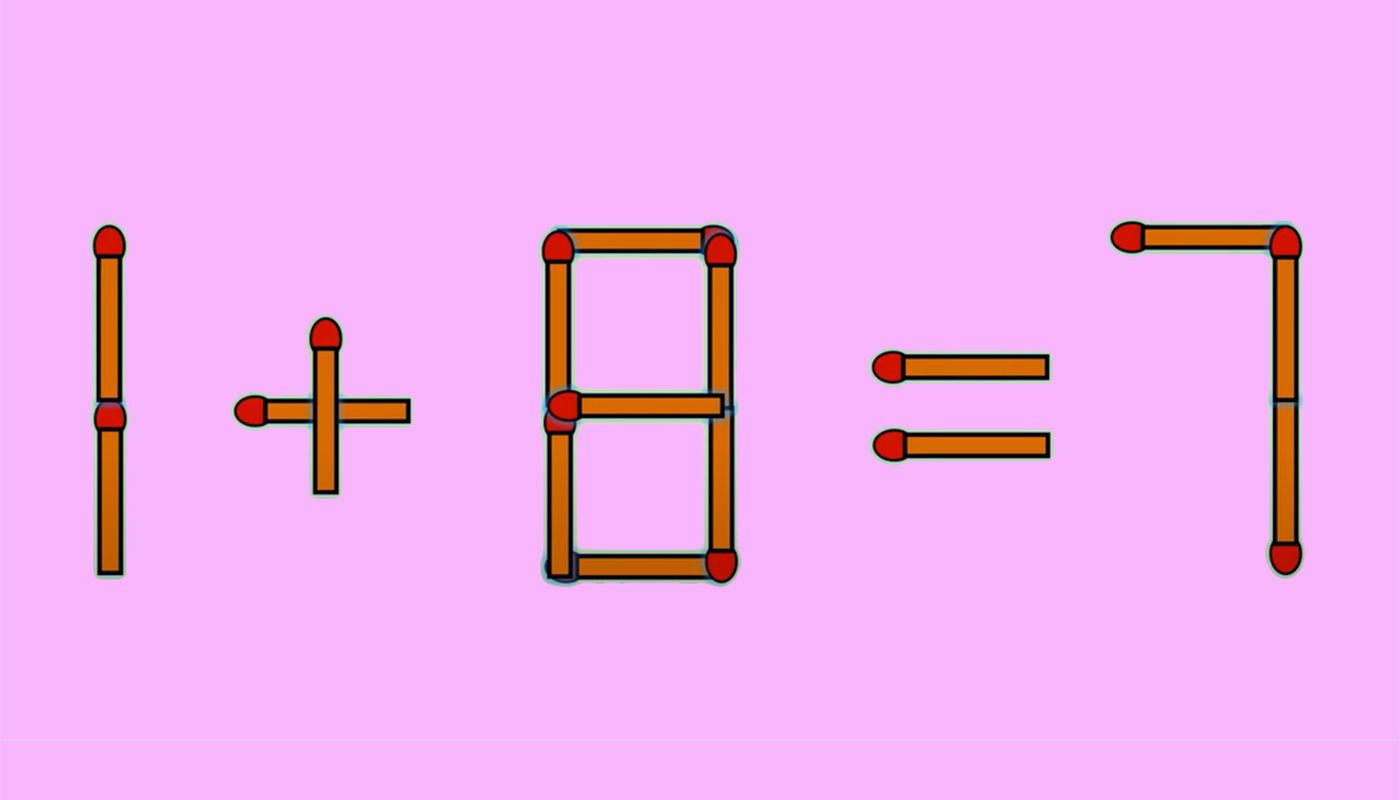 Test de inteligență | Corectați 1+8=7, mutând un singur băț de chibrit