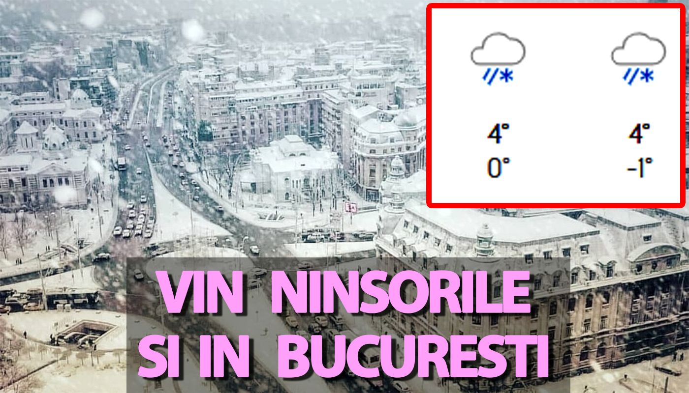 Vin ninsorile și în București! Când ninge în Capitală, potrivit meteorologilor Accuweather