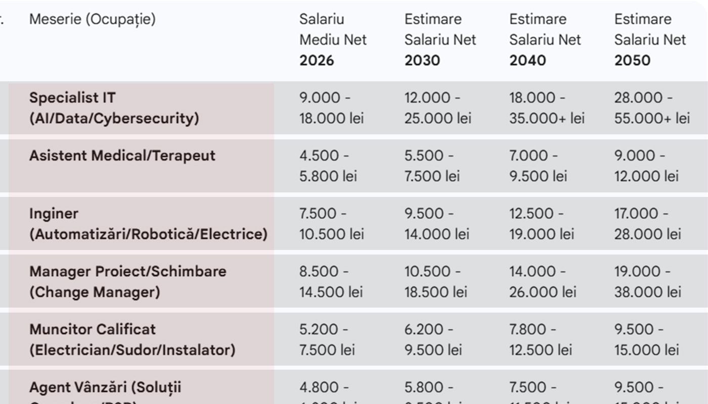Tabel salarii în România | Ce salariu vei primi pentru meseria ta în ...